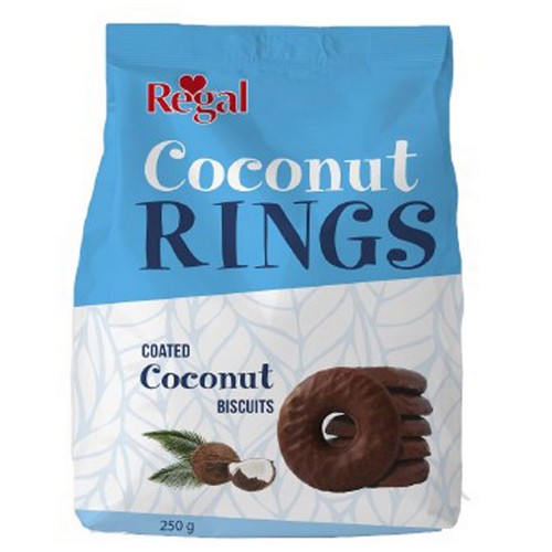 REGAL FULLY COATED COCONUT RINGS 250 GRMS - Arkadia Foodstore Malta