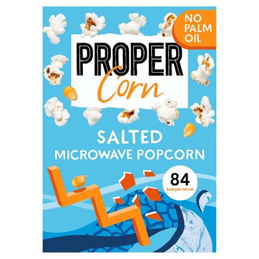 PROPER POPCORN SALTED MICROWAVE 70 GRMS - Arkadia Foodstore Malta