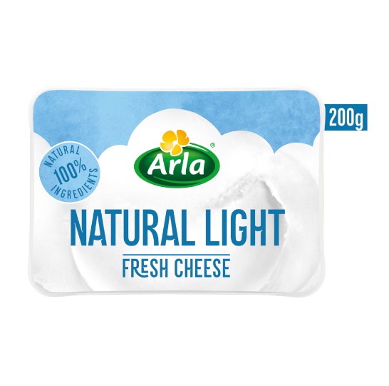 ARLA CREAM CHEESE LIGHT NATURAL 200 GRMS - Arkadia Foodstore Malta